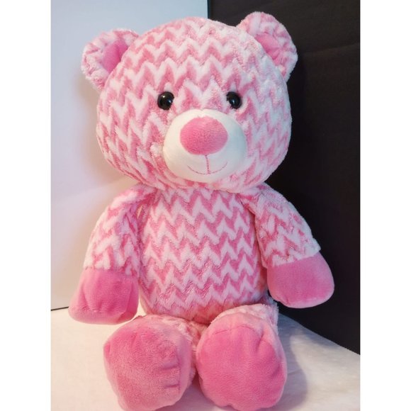Kellytoy | Toys | Kellytoy Pinkwhite Chevron 5 Plush Bear | Poshmark